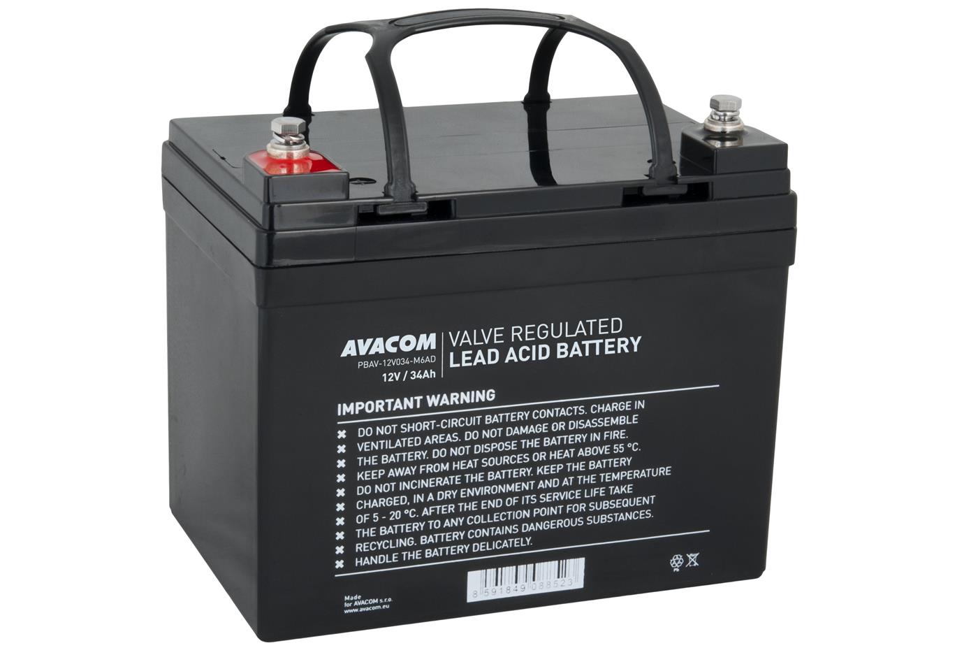 AVACOM baterie 12V 34Ah M6 DeepCycle (PBAV-12V034-M6AD) | Discomp ...