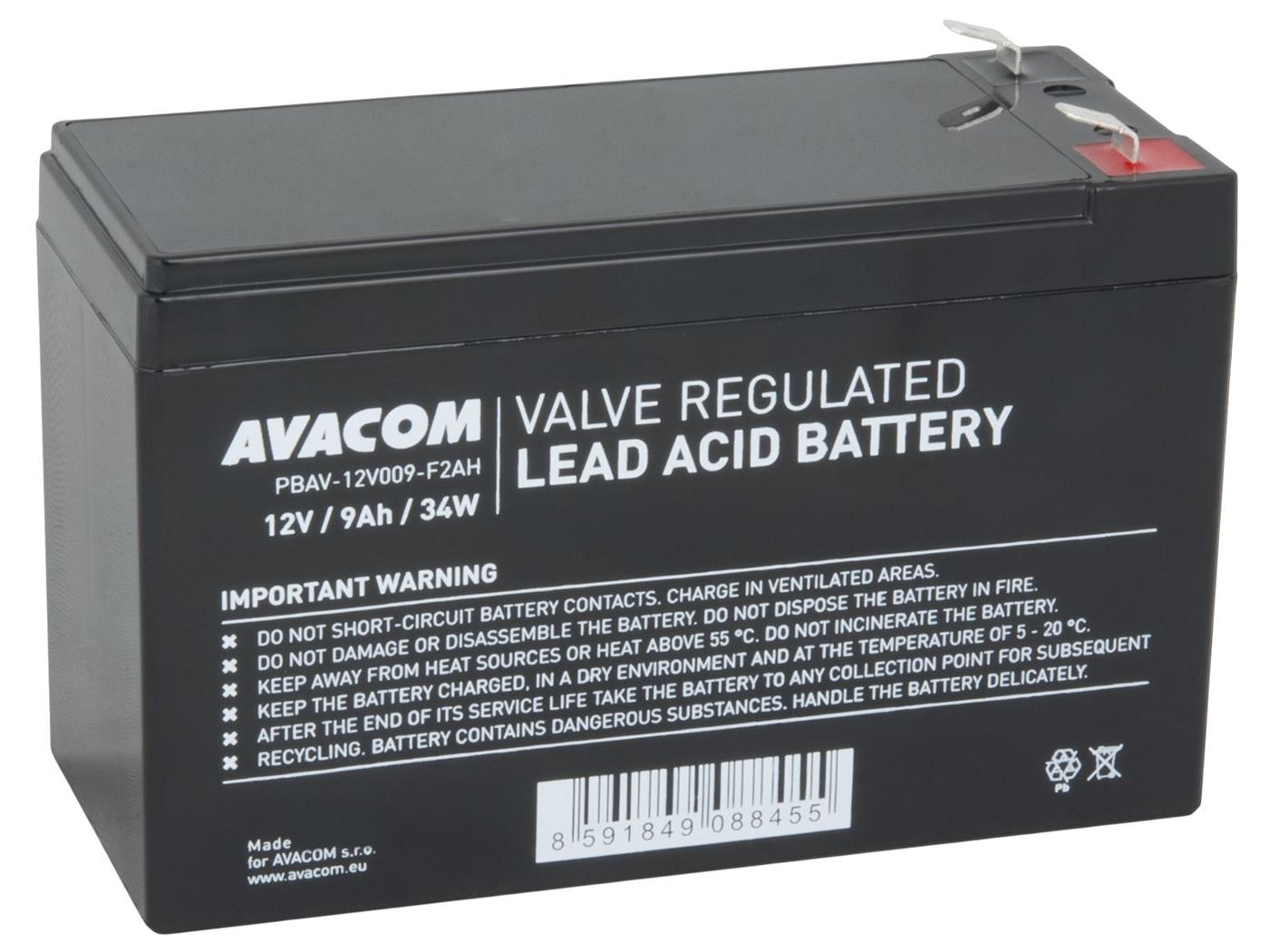AVACOM baterie 12V 9Ah F2 HighRate (PBAV-12V009-F2AH) | Discomp ...