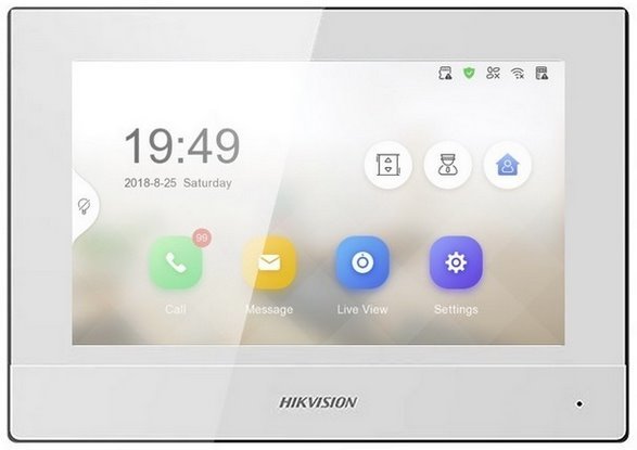 Hikvision DS-KH6320-WTE2-W(O-STD) - 2-wire 7" IP touch monitor, WiFi ...