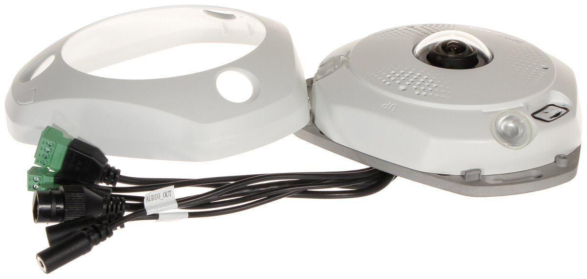 Hikvision IP fisheye camera DS-2CD6365G0-IVS(1.27mm)(B)(O-STD), 6MP, 1.27mm, IR 15m, Audio ...