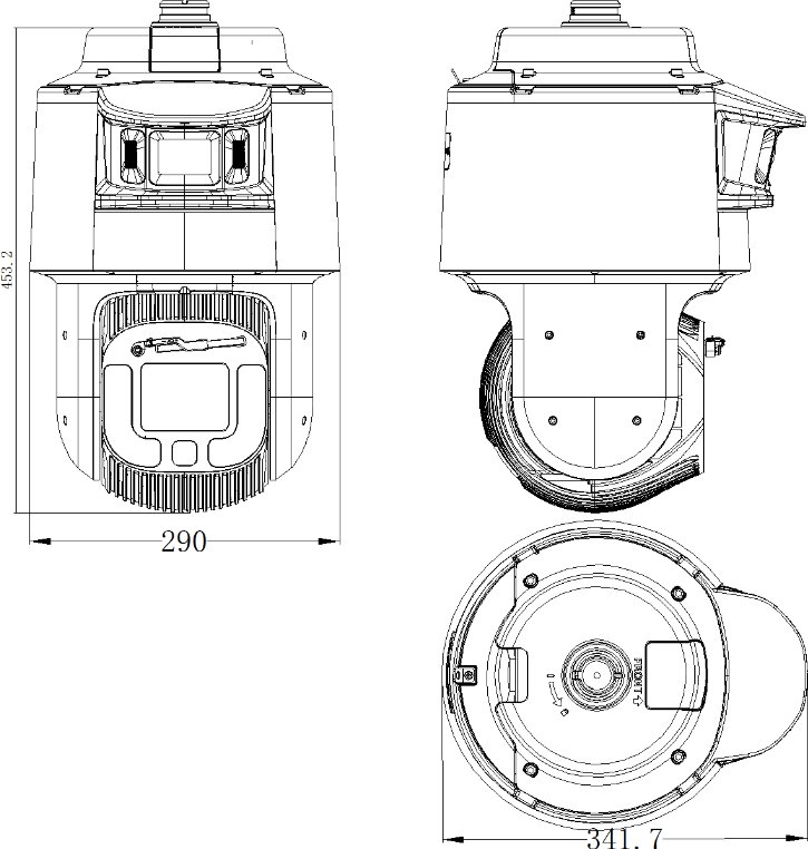 Hikvision IP PTZ TandemVu camera DS-2SF8C425MXS-DLW(14F1)(P3), 2x 4MP, 5.9-147.5mm, Acusense ...