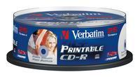 VERBATIM CD-R (25-Pack) Spindle / Printable / 52x / 700 megabytes / DLP ...