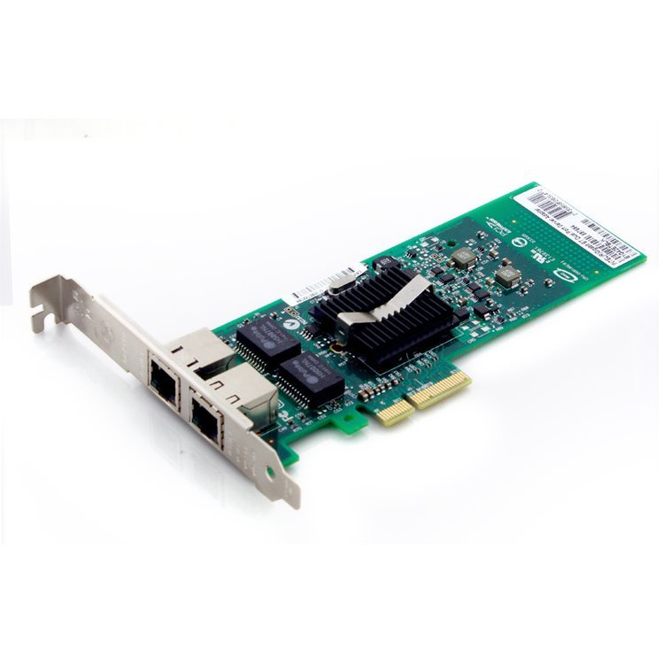 Intel E1G42ET network card, PCI-Express, 2x 10/100/1000Mbps, full+low ...