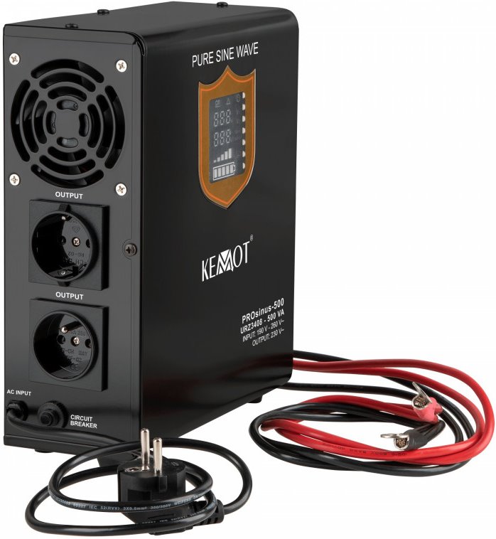 Kemot UPS 500W, 500VA, pure sine wave, 12V, black, wallmount | Discomp ...