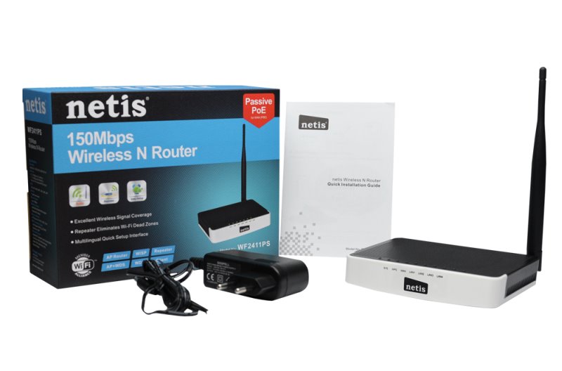 Netis WF2411PS WiFi Router, 150Mbps, 5dBi fixed antenna, output PoE ...