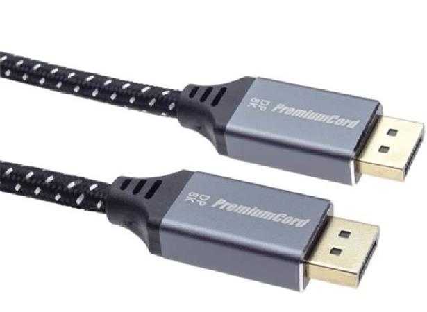 PremiumCord DisplayPort 1.4 přípojný kabel, kovové a zlacené konektory ...