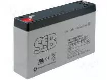 SSB AGM lead acid battery 6V 7Ah, lifetime 6-9 years, Faston 4,8mm ...