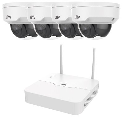 UNV IP WiFi KIT, NVR NVR301-04LB-P4 + 4x IP dome camera IPC322SR3-VSF28W-D, 2MP | Discomp