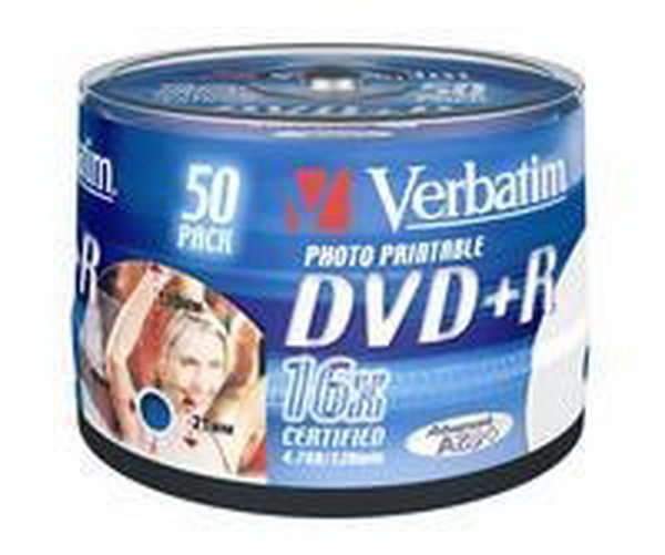 VERBATIM DVD R (50-Pack) Spindle / Printable / 16x / 4.7 gigabytes ...