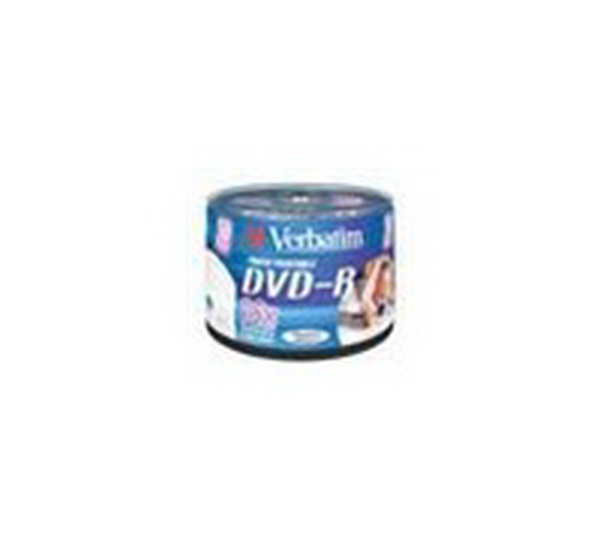 VERBATIM DVD-R (50-Pack) Spindle / Wide Inkjet Printable / 16x / 4.7 ...